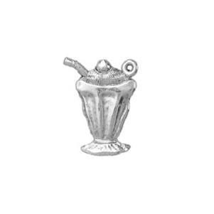 Milkshake Charm. Sterling Silver Plated. Made in USA. - Watchus