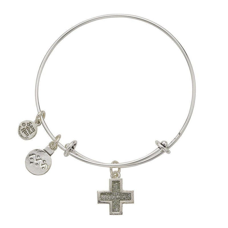 Ornament Cross Charm Bangle Bracelet - Watchus
