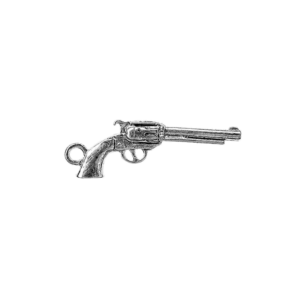 Silver Six Shooter Gun Charm - Watchus
